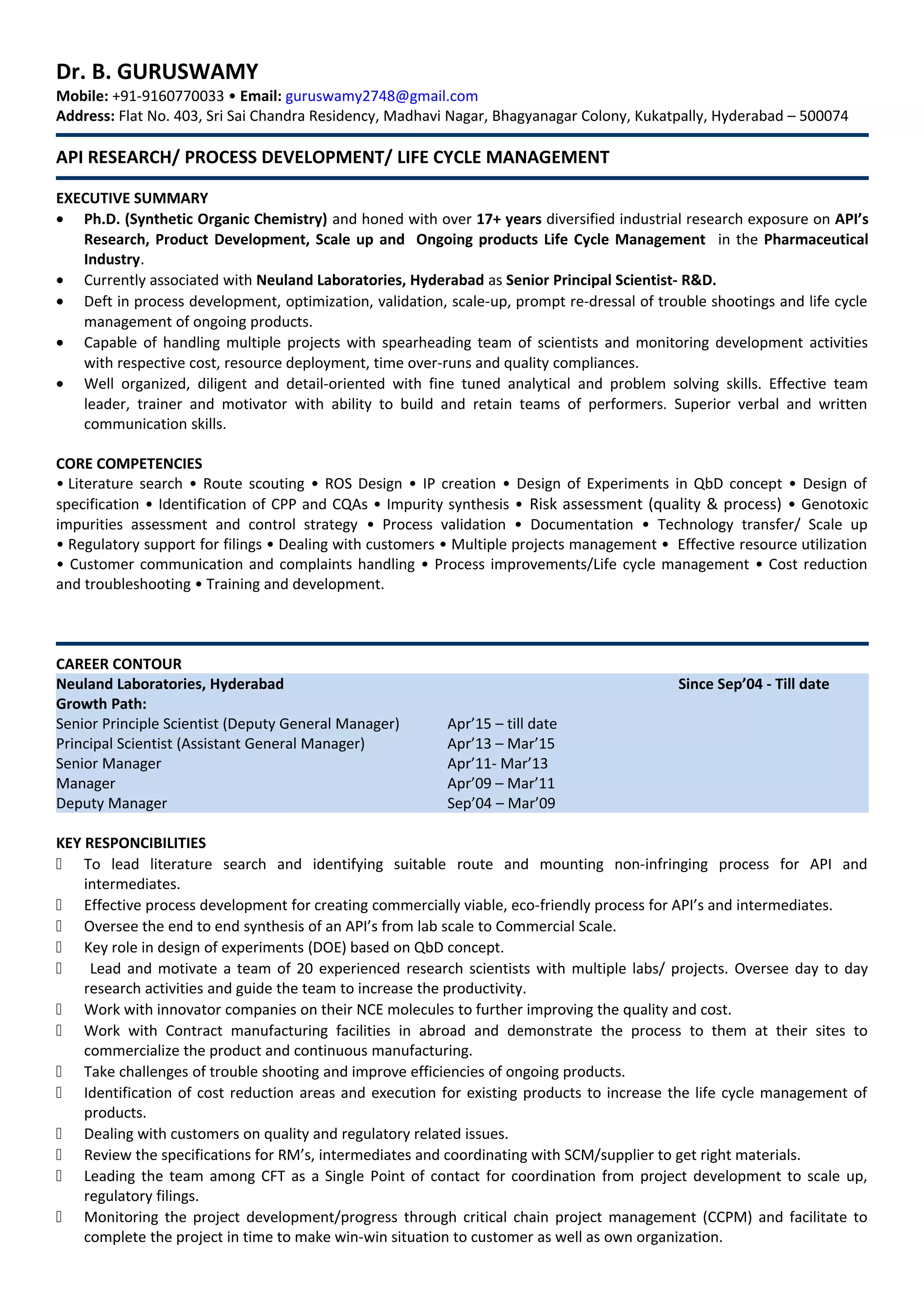 Dr. Guruswamy CV | DOC