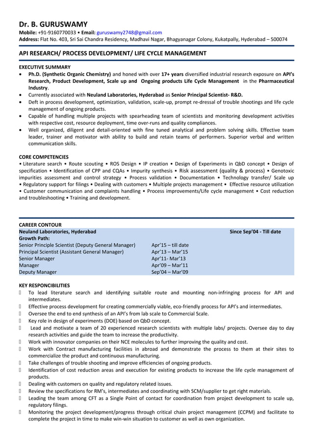 Dr. Guruswamy CV | PDF