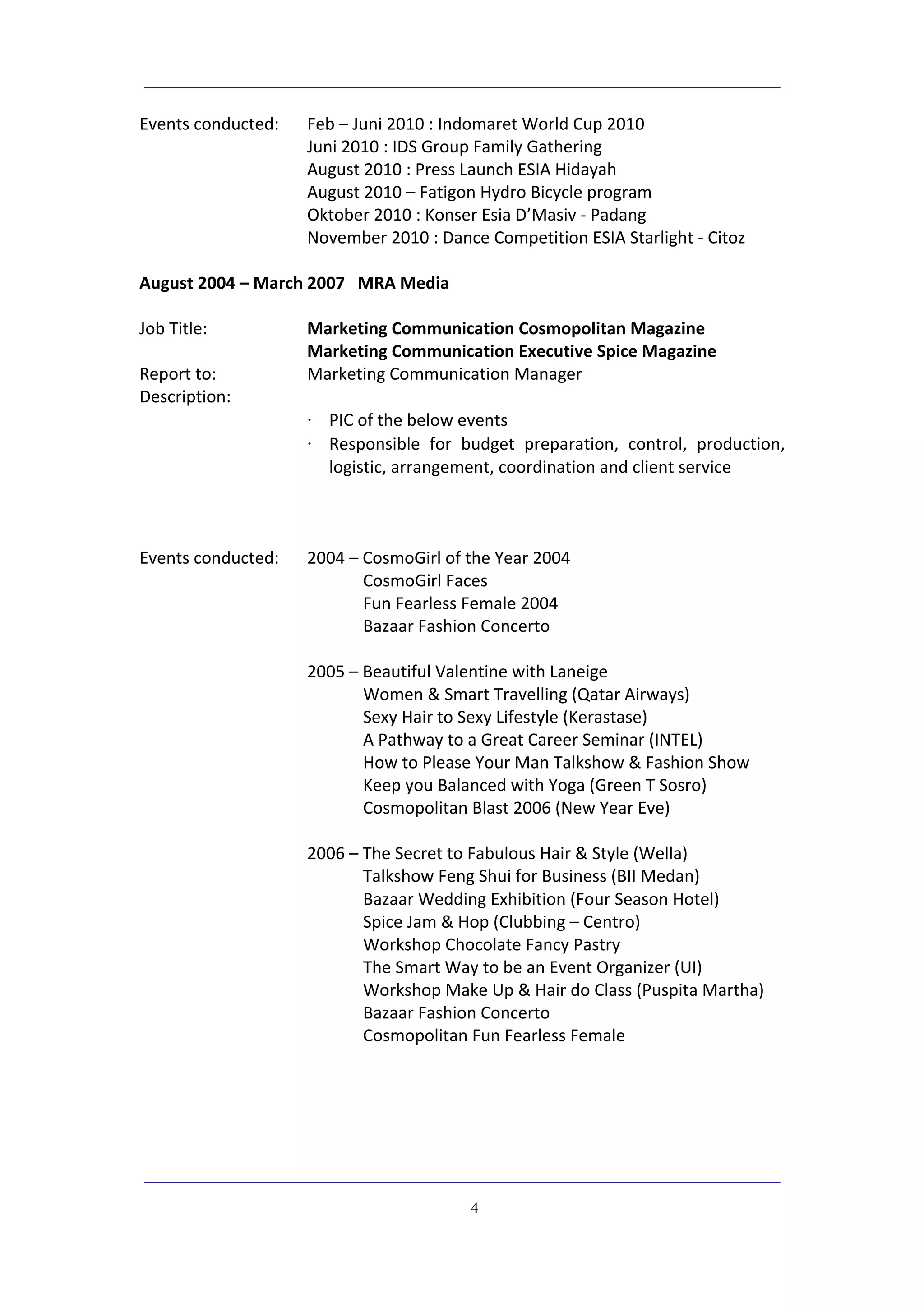 Riri Aria S - Profile CV Updated | PDF | Business | Business and Finance