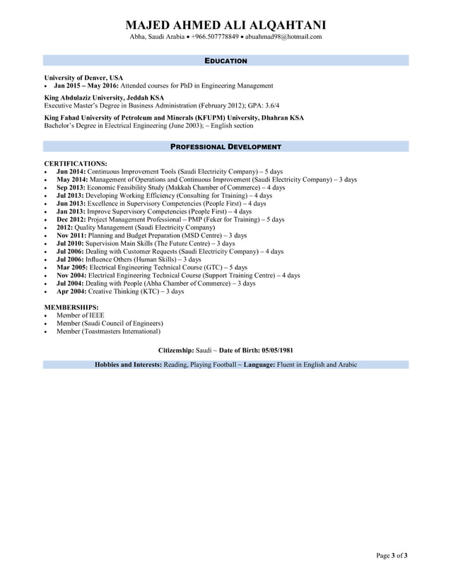 MAJED AHMED CV | PDF