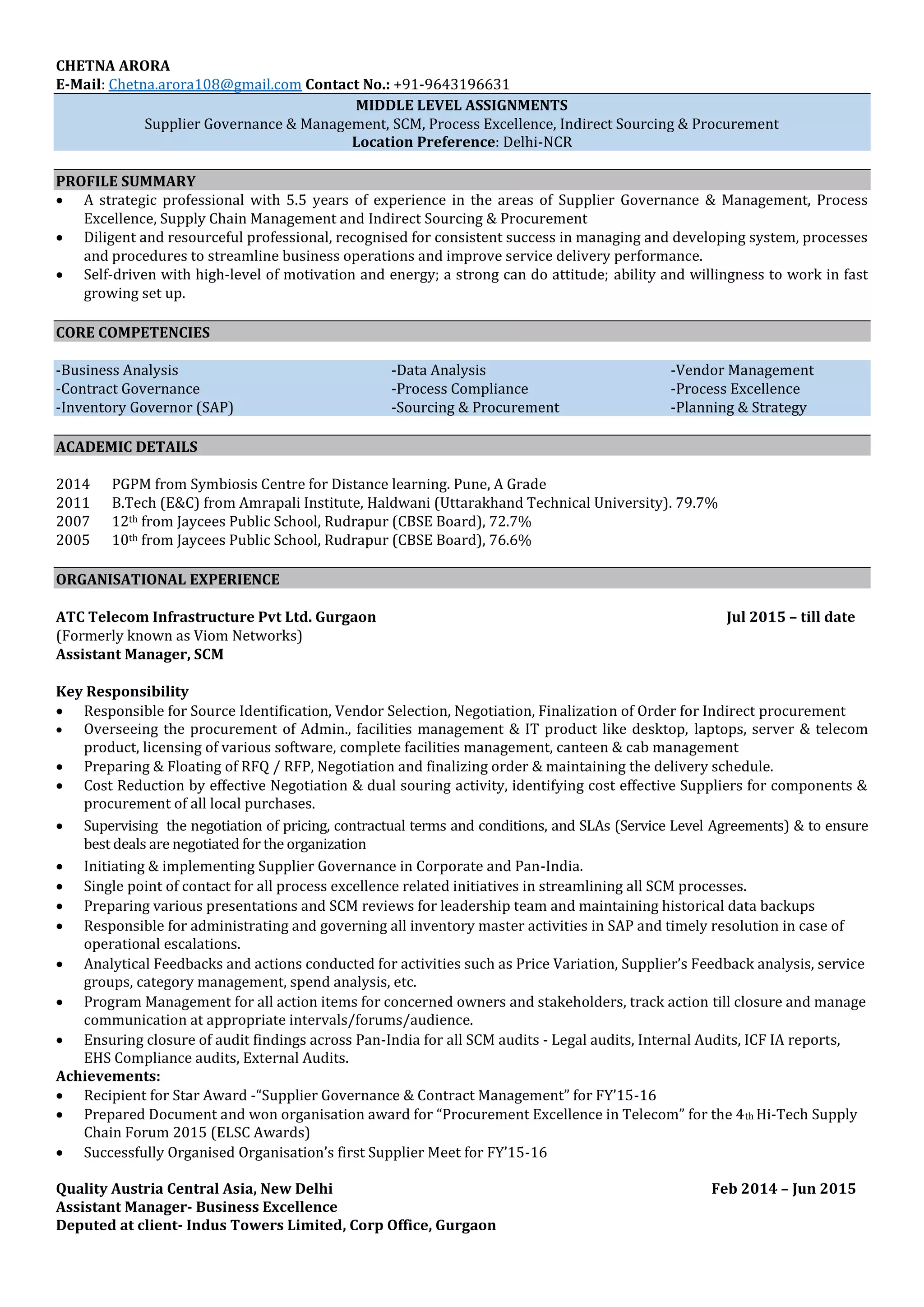 Chetna Arora-CV | PDF