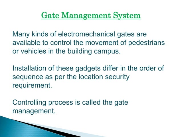 Gunnebo Gate Management System | PPTX