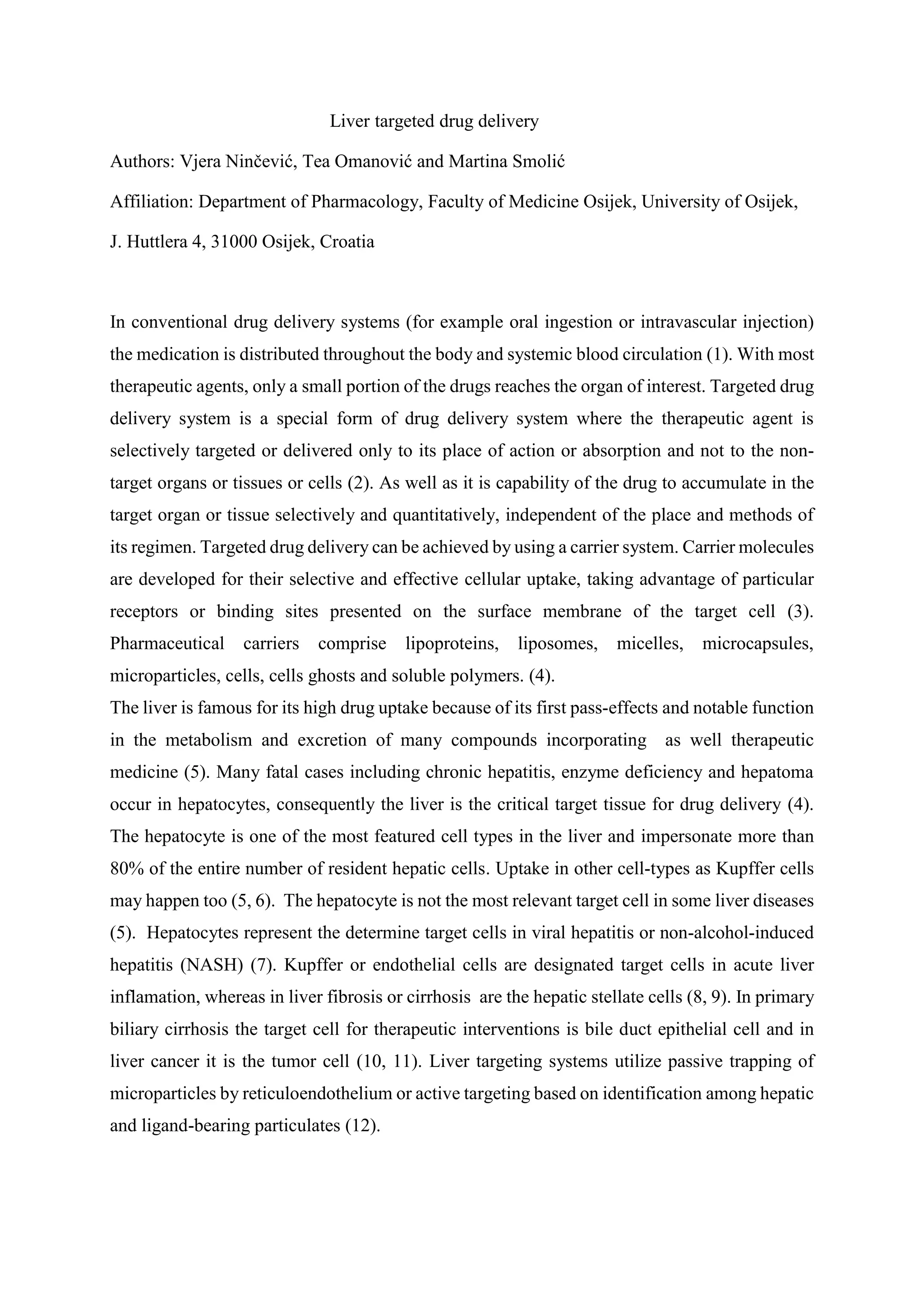Liver targeted drug delivery | PDF