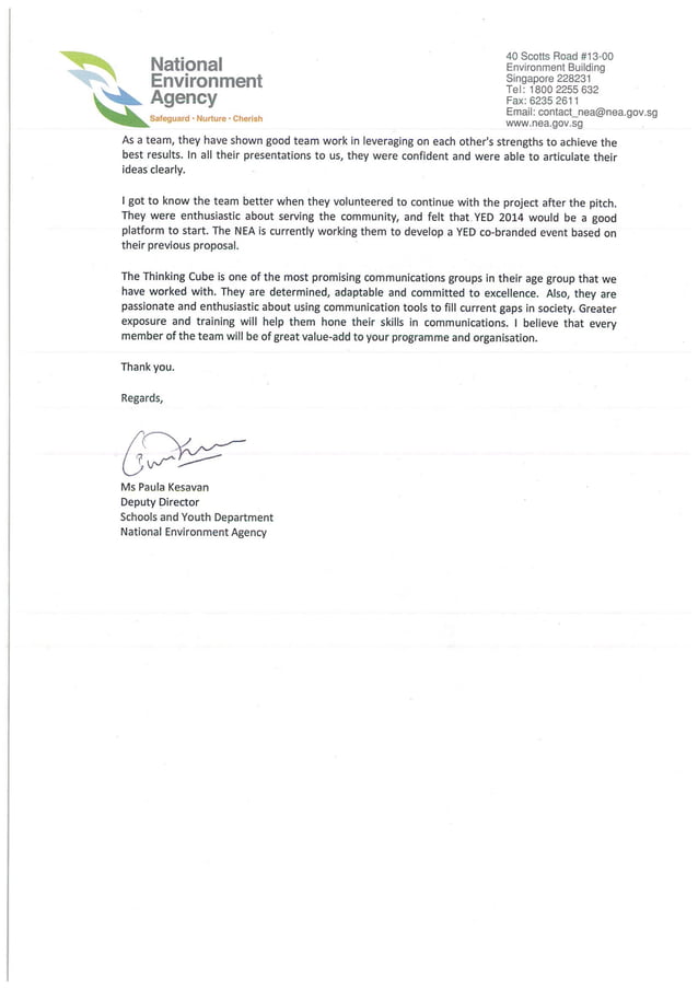 NEA Recommendation letter | PDF