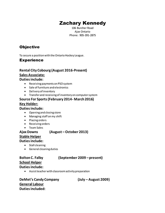 Resume Zac 1 | PDF