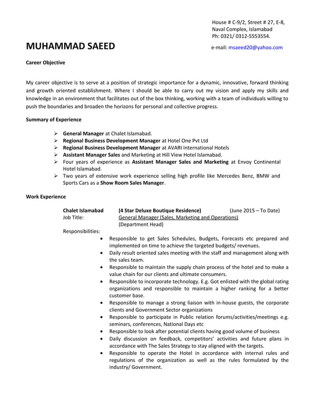 CV Muhammad Saeed | PDF