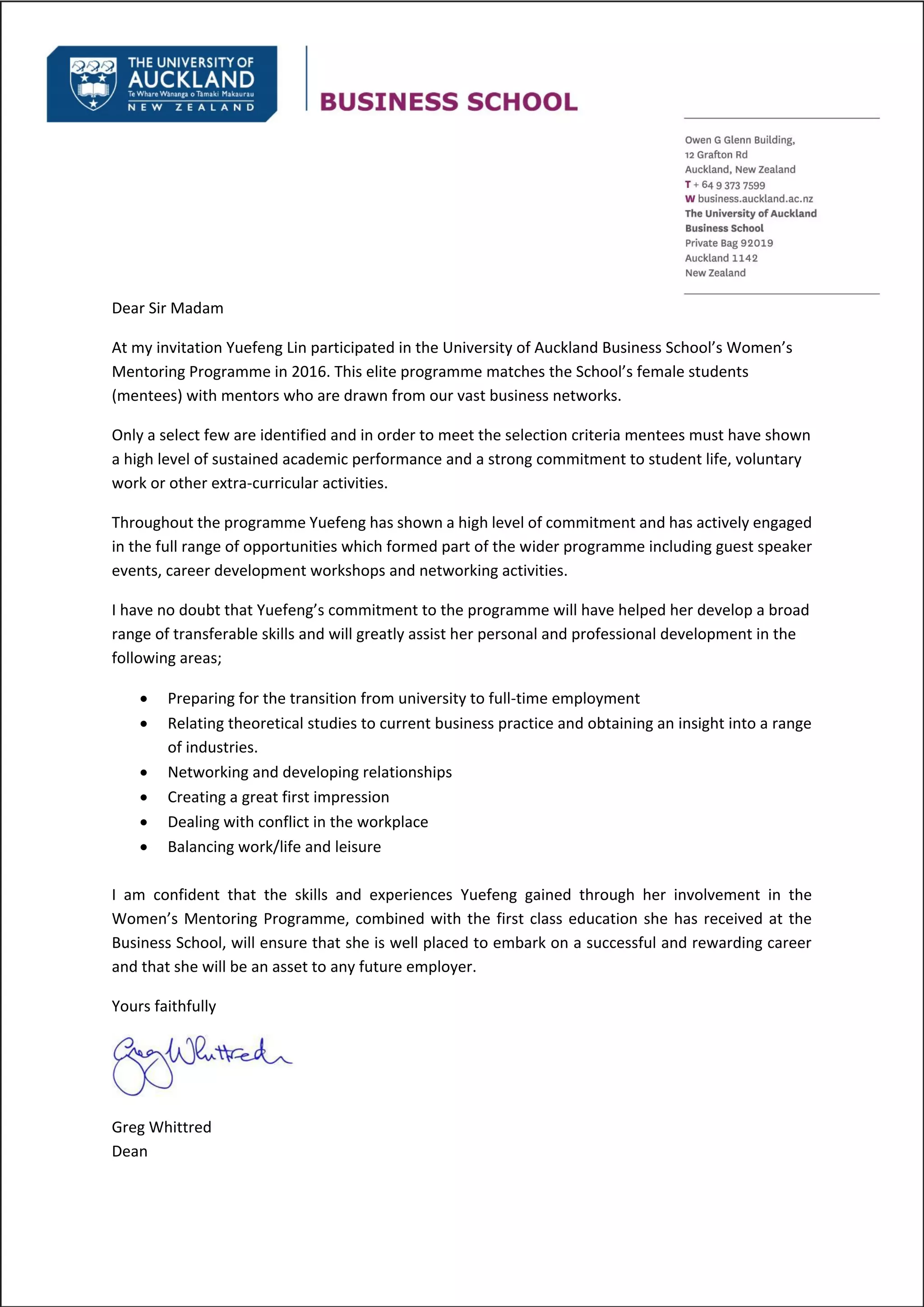 Reference - UoA Business School WMP | PDF