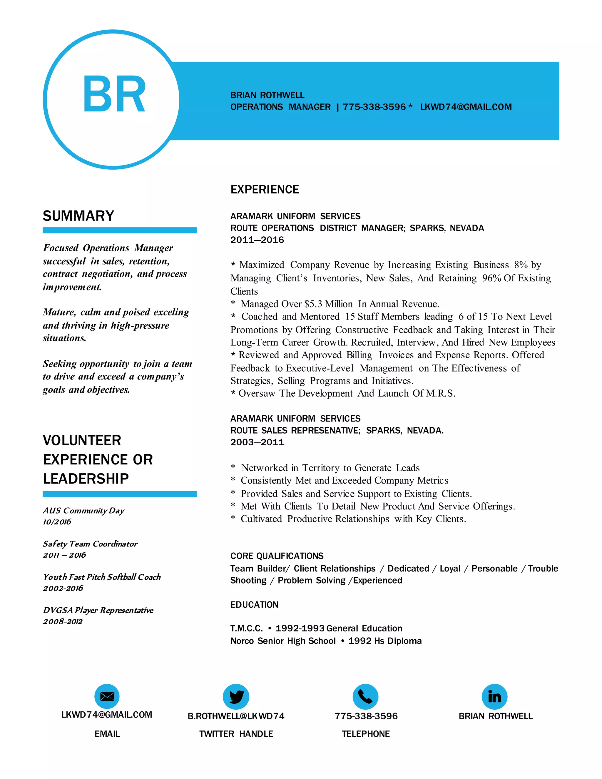BRIAN ROTHWELL Resume 2 | DOCX | Sales | Business