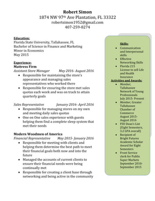 Robert Simon Resume | PDF