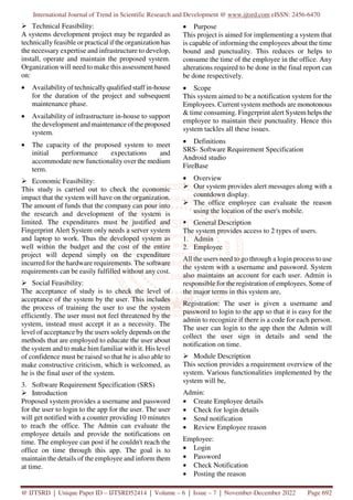 Fingerprint Alert System A Solution for Effective Management System | PDF