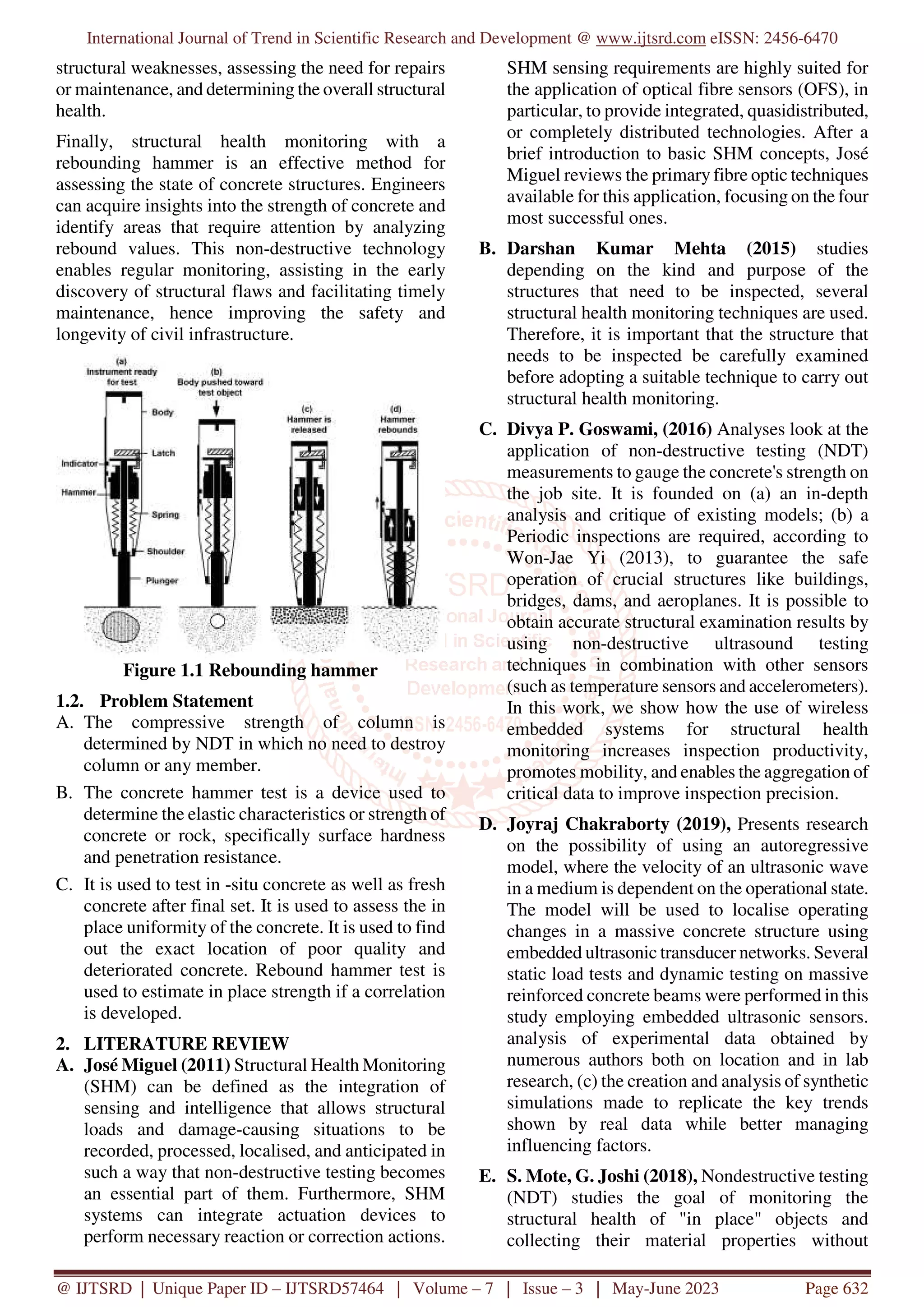 Structural Health Monitoring using Rebounding Hammer Test | PDF