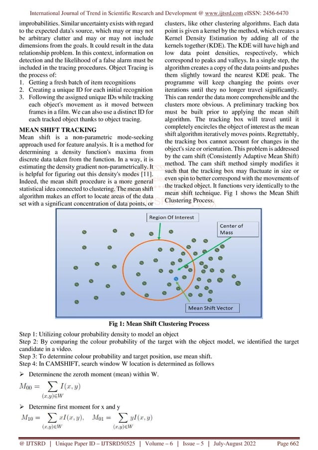 Tracing of an Object in Video through Mean Shift Protocol | PDF