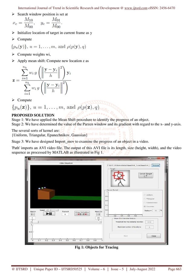 Tracing of an Object in Video through Mean Shift Protocol | PDF