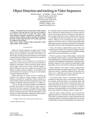 Object Detection and tracking in Video Sequences | PDF