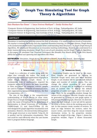Graph Tea: Simulating Tool for Graph Theory & Algorithms | PDF