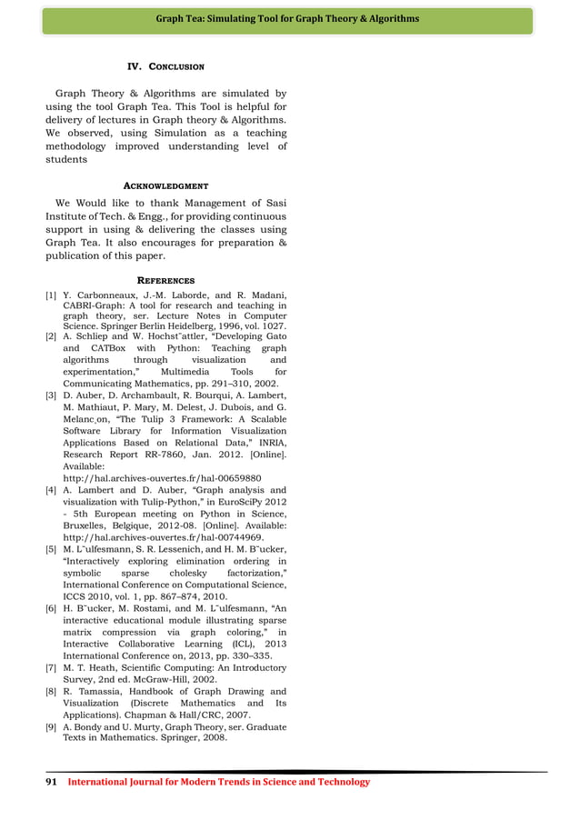 Graph Tea: Simulating Tool for Graph Theory & Algorithms | PDF