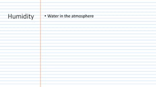 Water in the Atmosphere Notes | PPTX