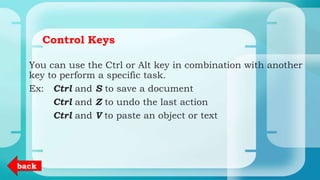 84 identify group keys on the keyboard and their functions | PPSX