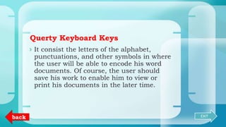 84 identify group keys on the keyboard and their functions | PPSX