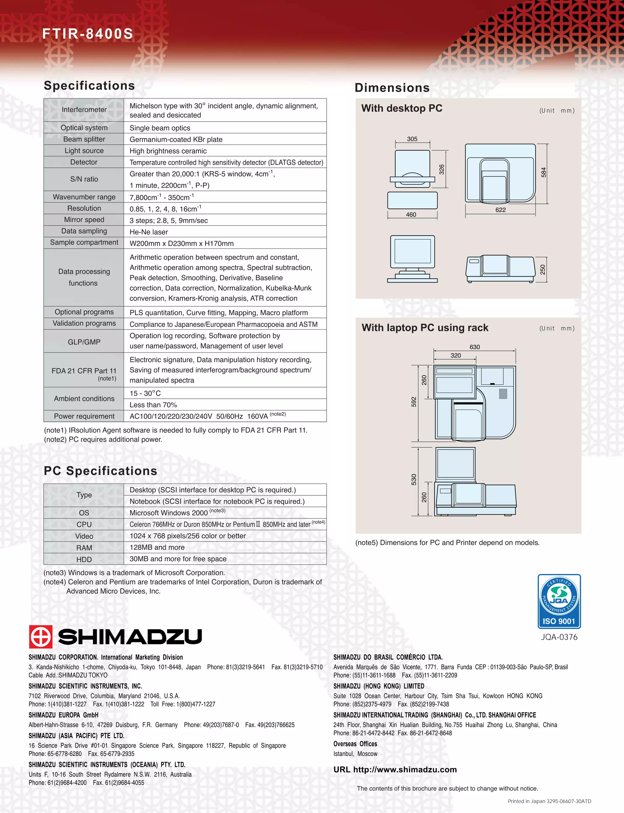 SHIMADZU FTIR 8400S | PDF