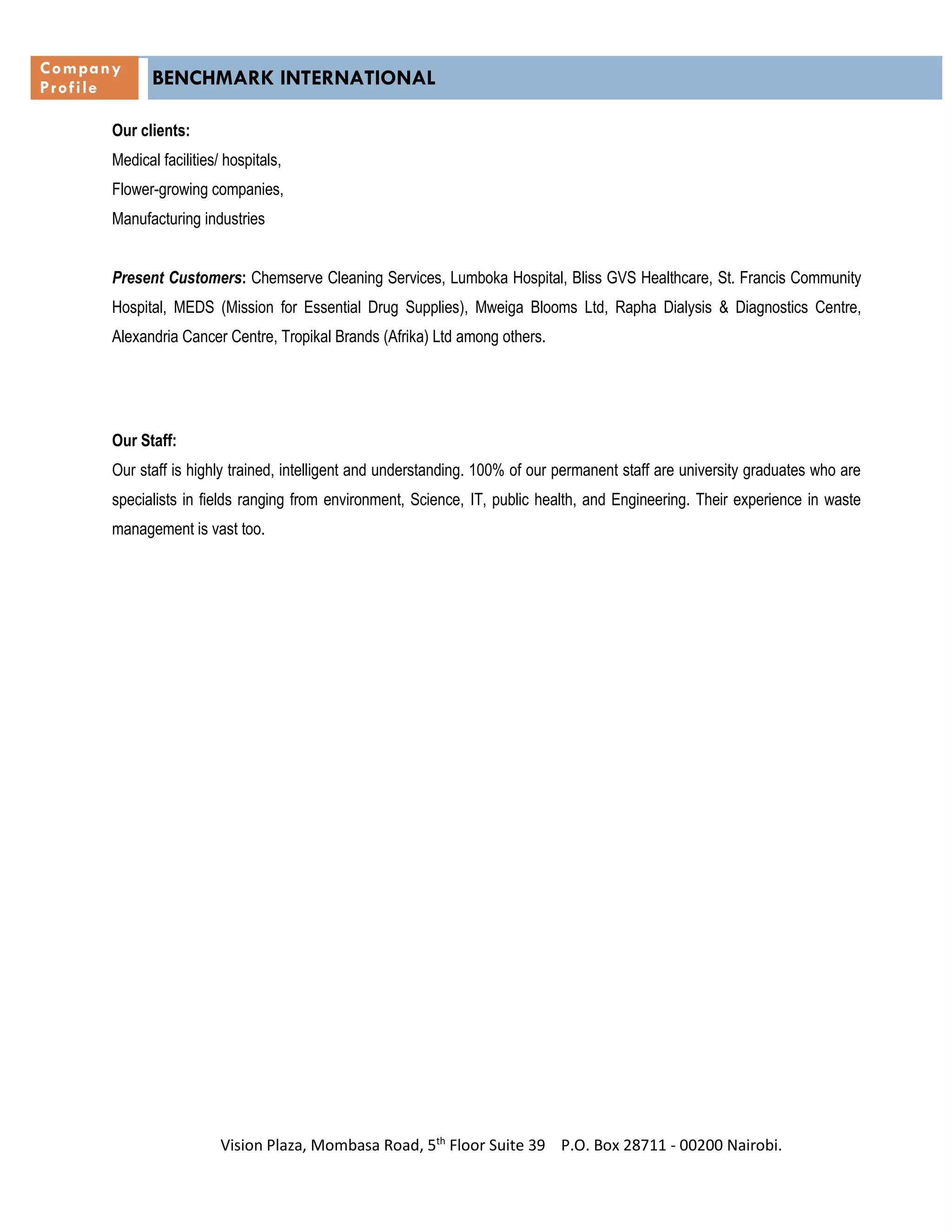 BMI COMPANY PROFILE | PDF