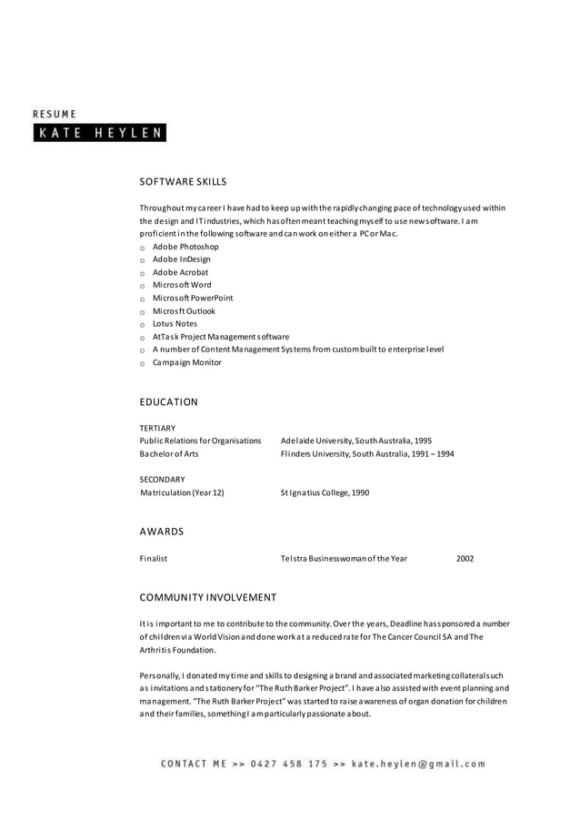Resume - Kate Heylen | DOCX