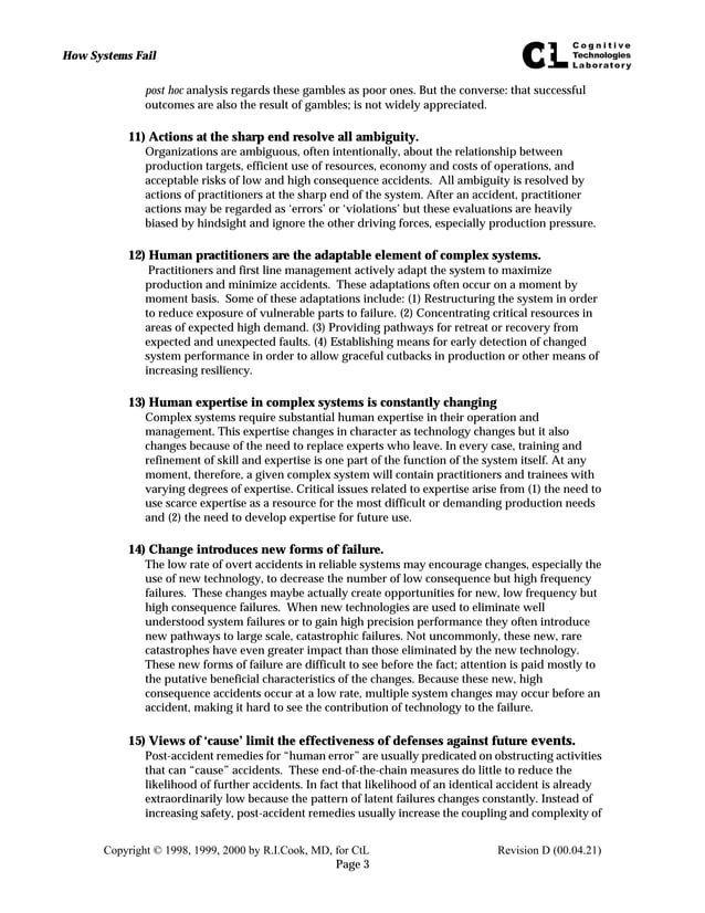 How Complex Systems Fail | PDF