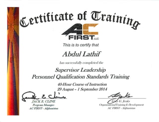 AC FIRST - PQS Training | PDF