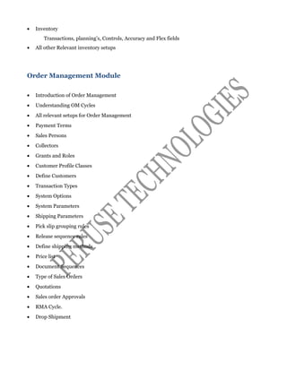 Oracle SCM Training Online | PDF