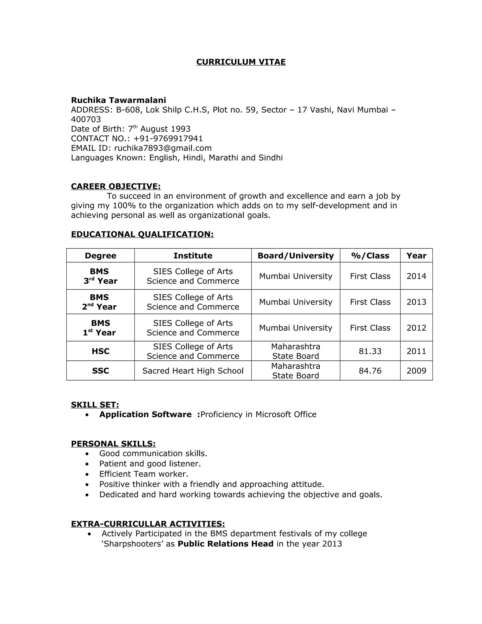 cCURRICULUM VITAE - Ruchika Tawarmalani final | DOC