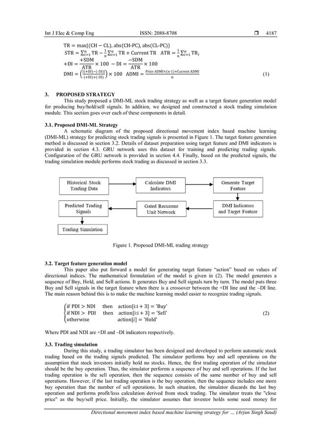 Directional movement index based machine learning strategy for predicting stock trading signals ...