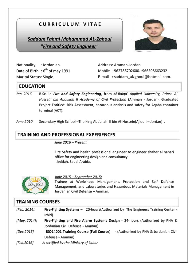 saddam cv | PDF