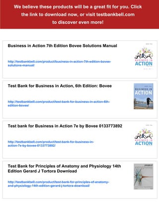 Business in Action 8th Edition Bovee Solutions Manual | PDF