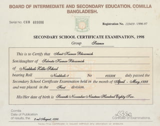 Secondary School Certificate | PDF