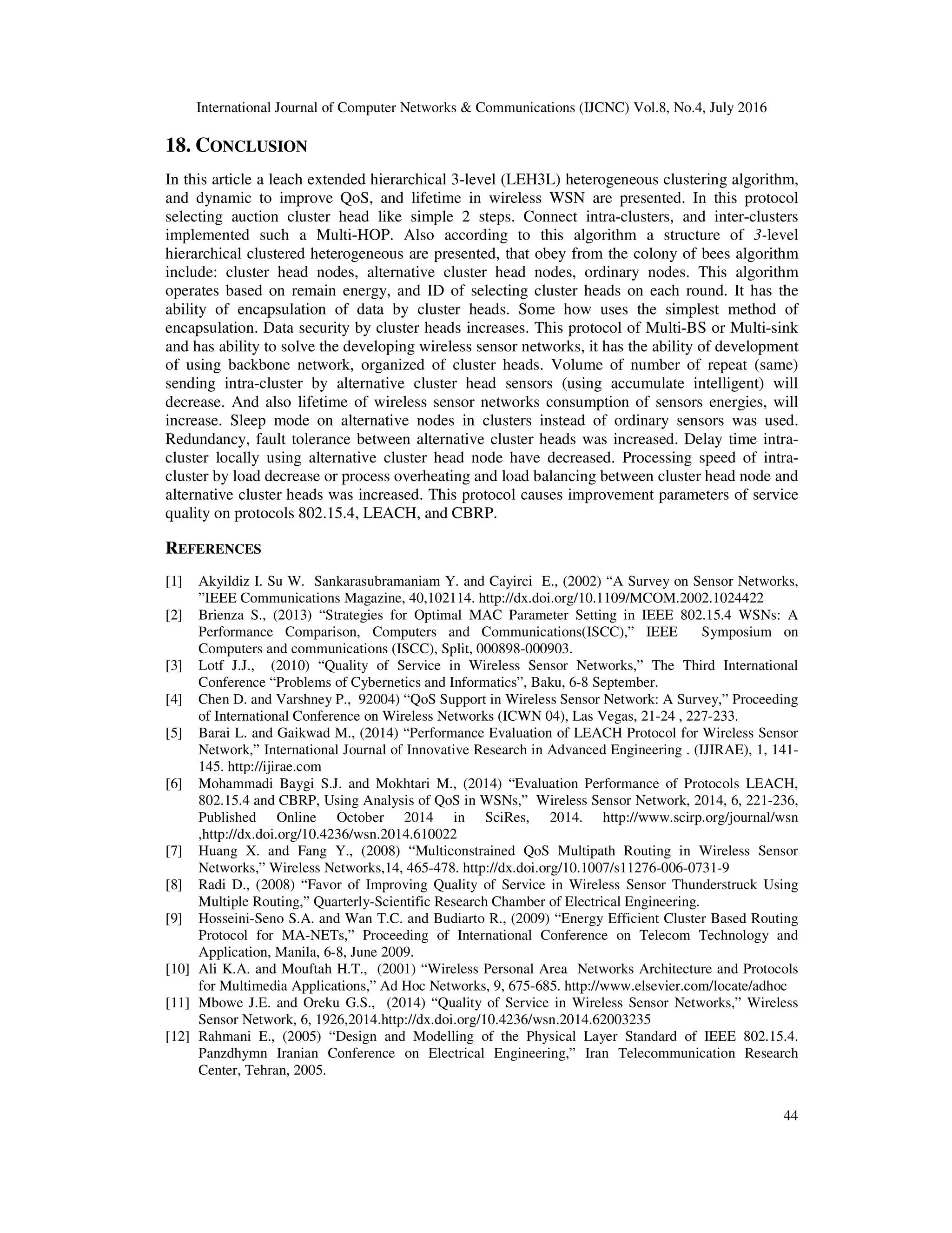 PROPOSED A HETEROGENEOUS CLUSTERING ALGORITHM TO IMPROVE QOS IN WSN | PDF