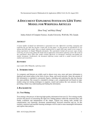 A Document Exploring System on LDA Topic Model for Wikipedia Articles | PDF