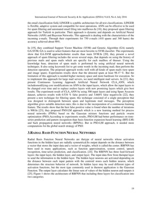 EMAIL SPAM CLASSIFICATION USING HYBRID APPROACH OF RBF NEURAL NETWORK AND PARTICLE SWARM ...