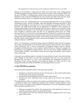 PERFORMANCE ANALYSIS OF THE NEIGHBOR WEIGHT TRUST DETERMINATION ALGORITHM IN MANETS | PDF