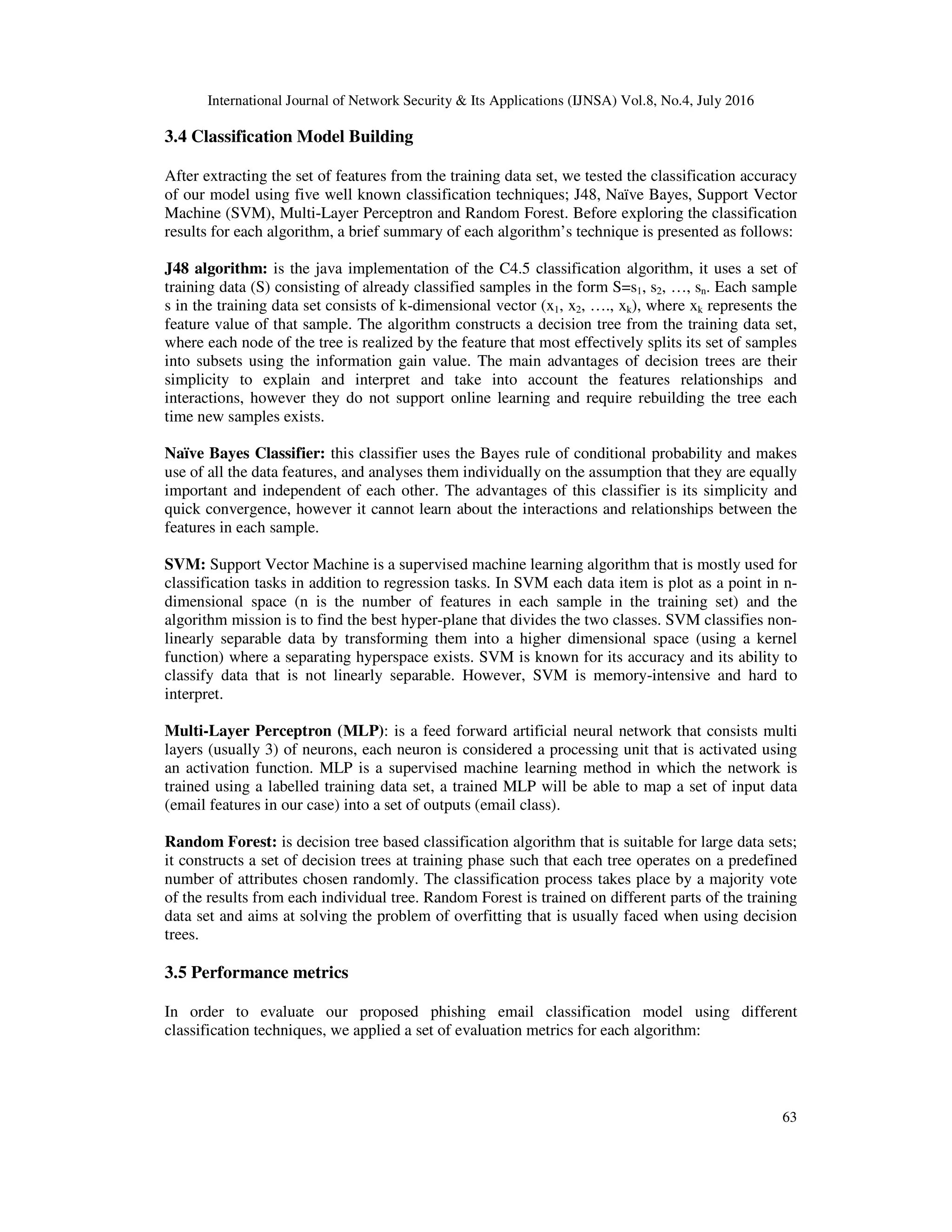 AN INTELLIGENT CLASSIFICATION MODEL FOR PHISHING EMAIL DETECTION | PDF