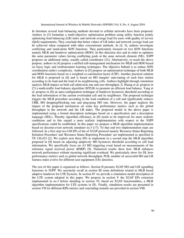MOBILITY LOAD BALANCING BASED ADAPTIVE HANDOVER IN DOWNLINK LTE SELF-ORGANIZING NETWORKS | PDF