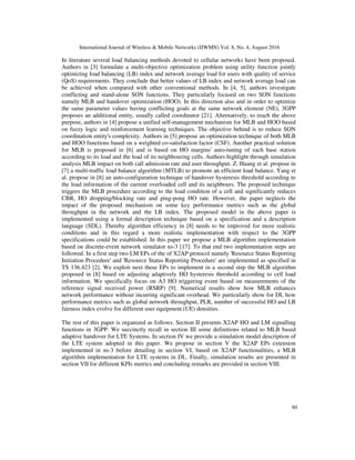 MOBILITY LOAD BALANCING BASED ADAPTIVE HANDOVER IN DOWNLINK LTE SELF-ORGANIZING NETWORKS | PDF