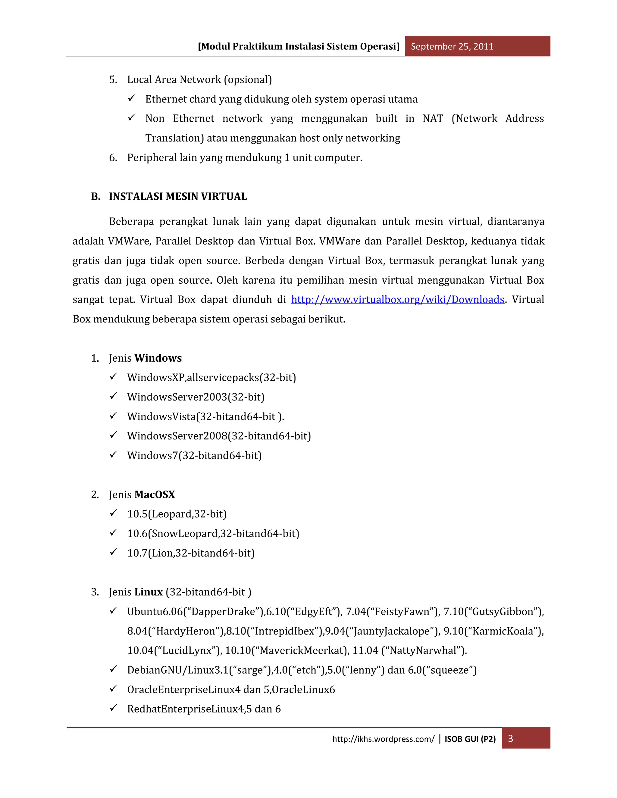 Modul Praktikum Instalasi Sistem Operasi | PDF