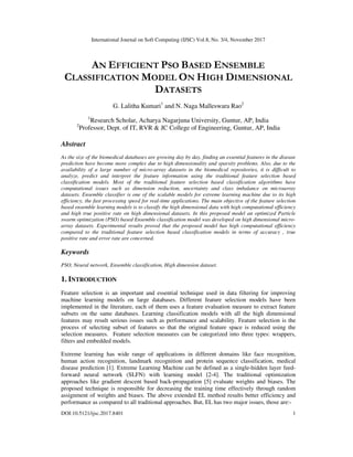 An Efficient PSO Based Ensemble Classification Model on High ...