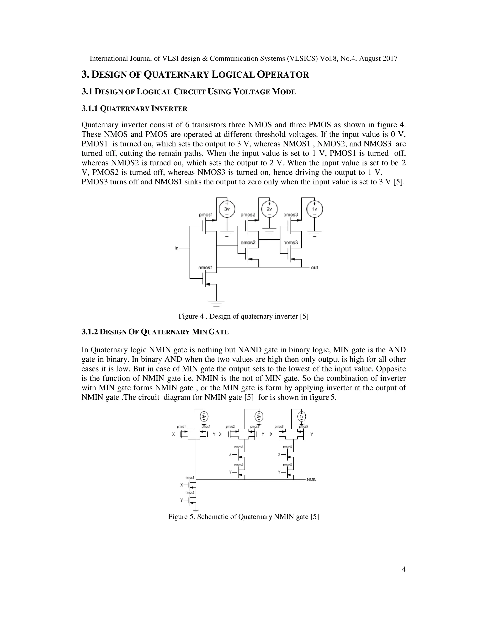 Design of Quaternary Logical Circuit Using Voltage and Current Mode Logic | PDF