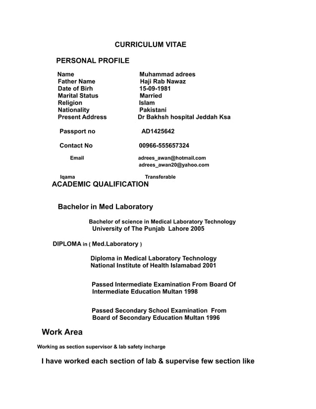 idrees cv | PDF
