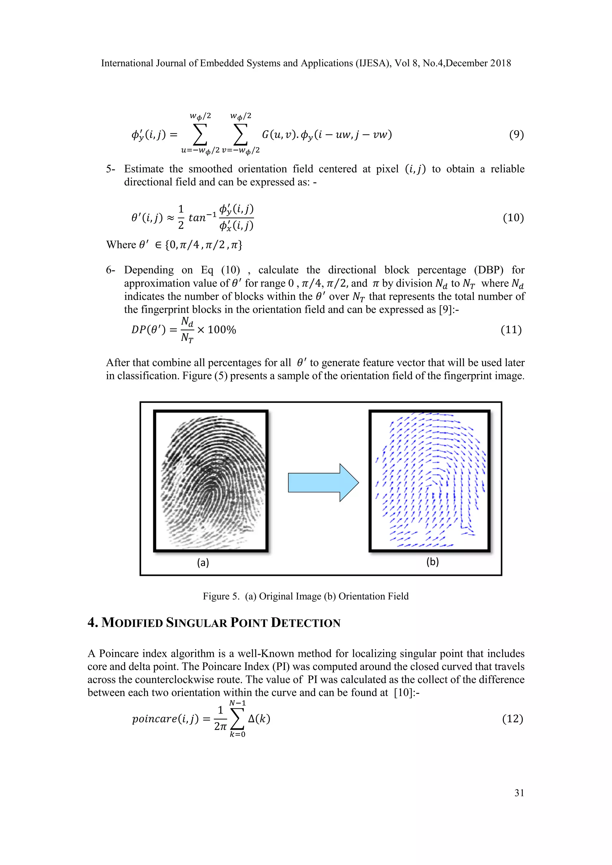 FINGERPRINT CLASSIFICATION BASED ON ORIENTATION FIELD | PDF