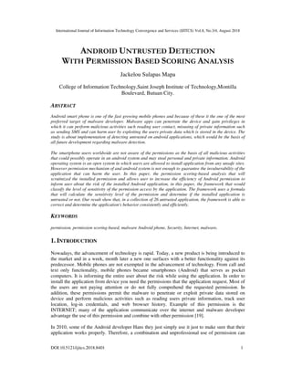 ANDROID UNTRUSTED DETECTION WITH PERMISSION BASED SCORING ANALYSIS | PDF