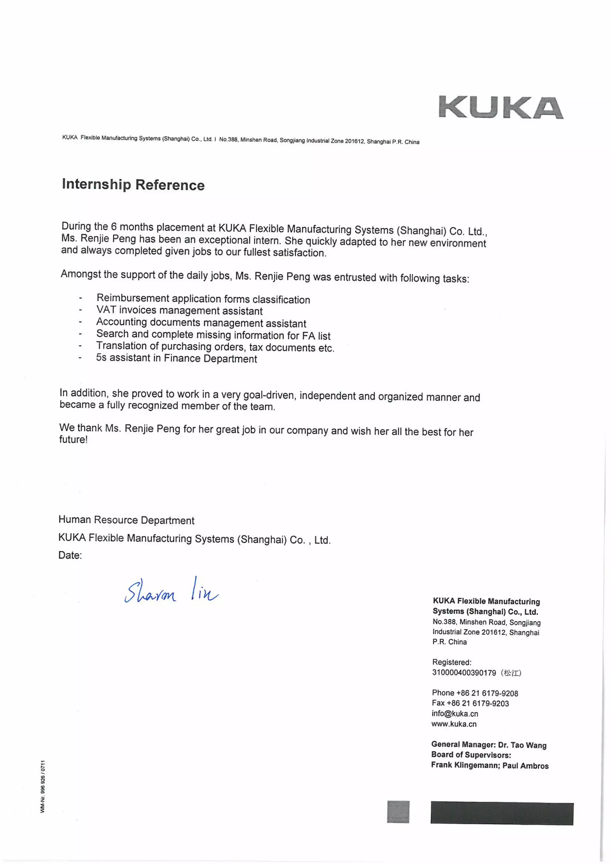 Internship Reference | PDF