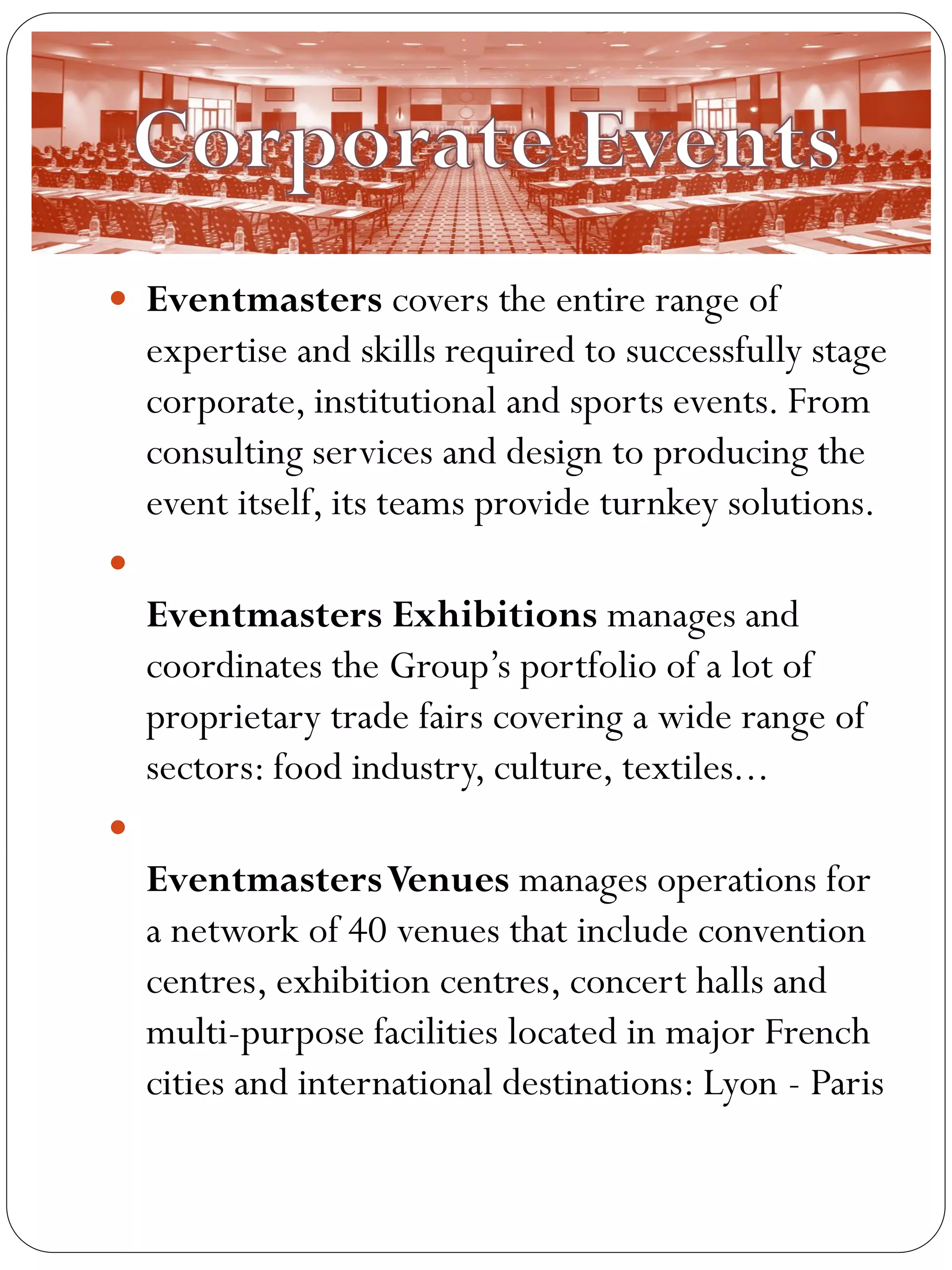Eventmasters Profile | PDF