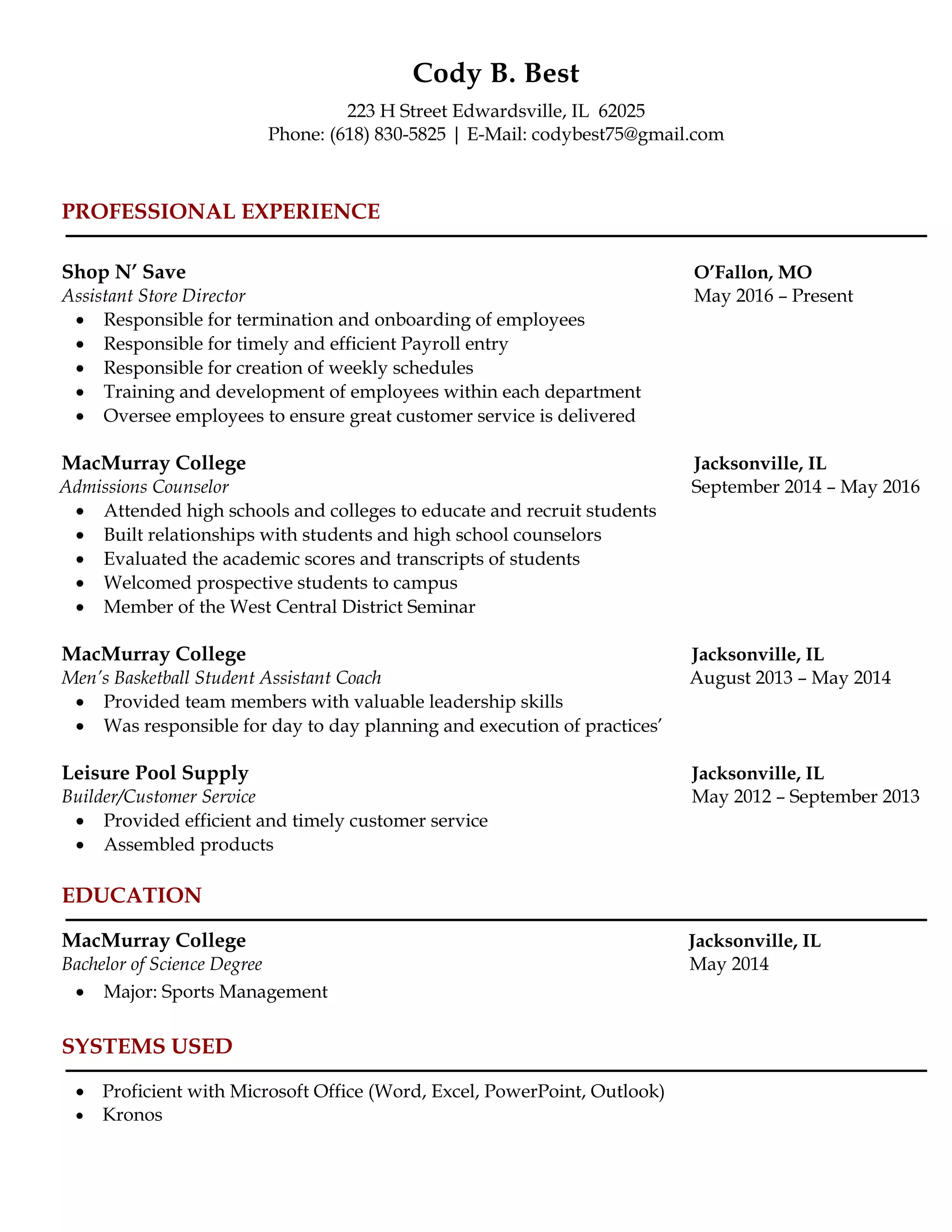 Cody's Resume (1) | PDF